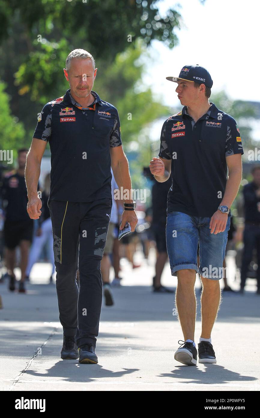 30 September 2016: Max Verstappen of Red Bull Racing with Jonathan ...