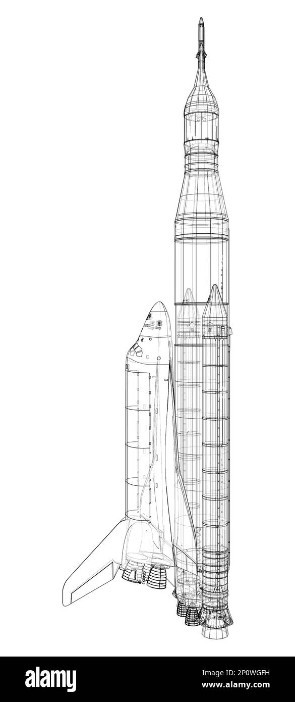 Rocket carrying space shuttle Stock Photo - Alamy