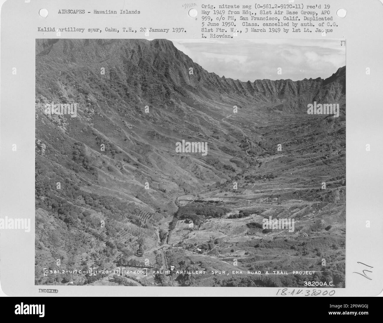 Hawaii - Kalihi Artillery, Aerial Photograph Stock Photo - Alamy