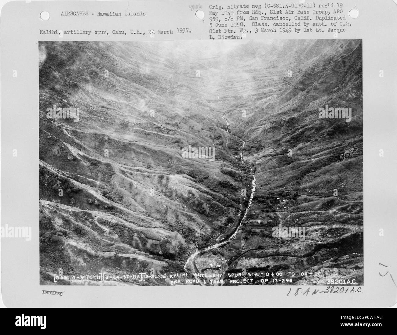 Hawaii - Kalihi Artillery, Aerial Photograph Stock Photo - Alamy