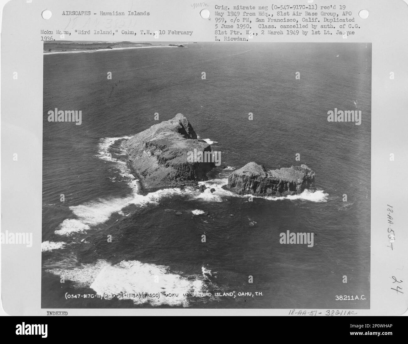 Hawaii - Mokulua Island through Molii Fishponds, Aerial Photograph ...