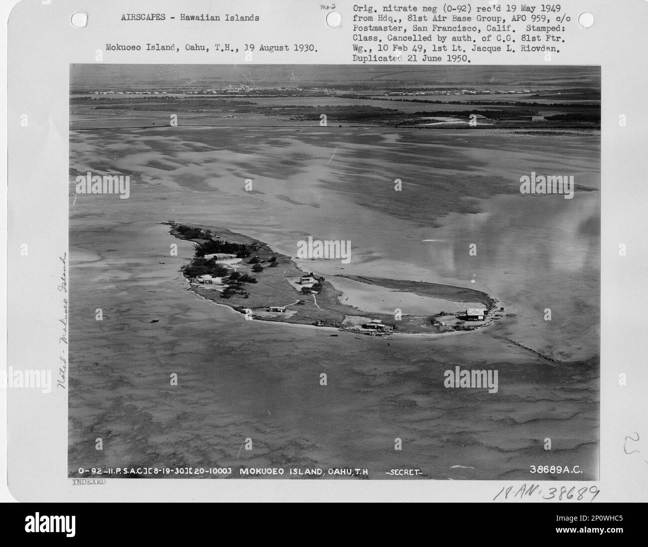 Hawaii - Mokulua Island through Molii Fishponds, Aerial Photograph ...