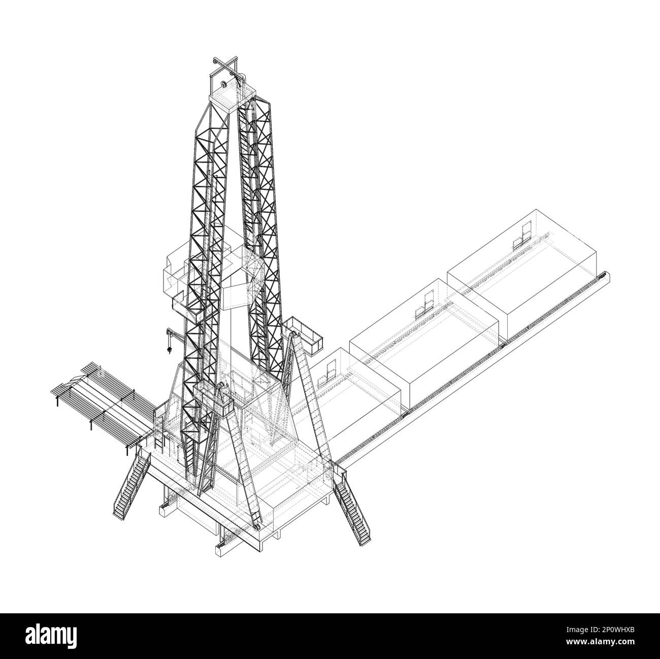Oil rig. Orthography Stock Photo - Alamy