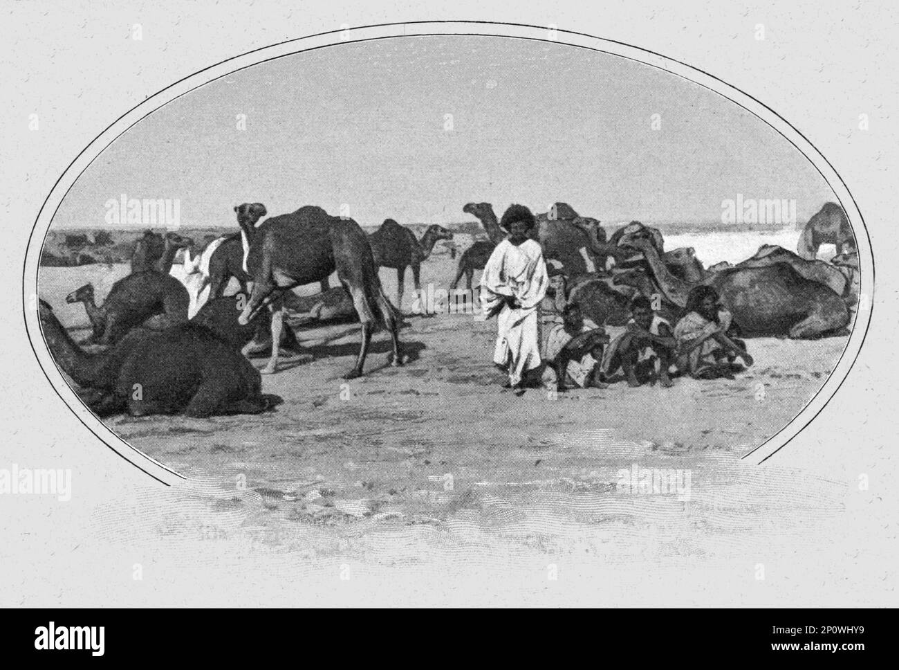 ''Maures nomades et leurs chameaux; L'Ouest Africain', 1914. From ...