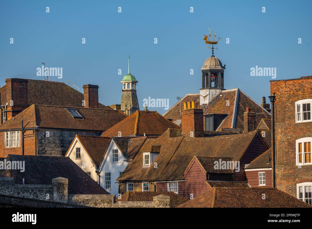 Roofs of buildings along The High St in Rochester Kent Stock Photo - Alamy