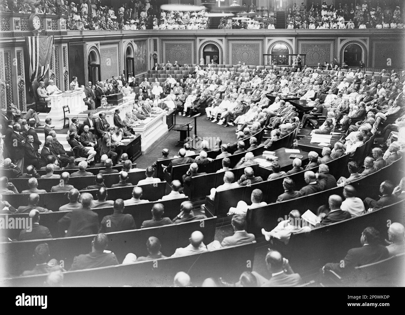 [Woodrow] Wilson Delivering Address On Foreign Affairs, 1917 Stock ...
