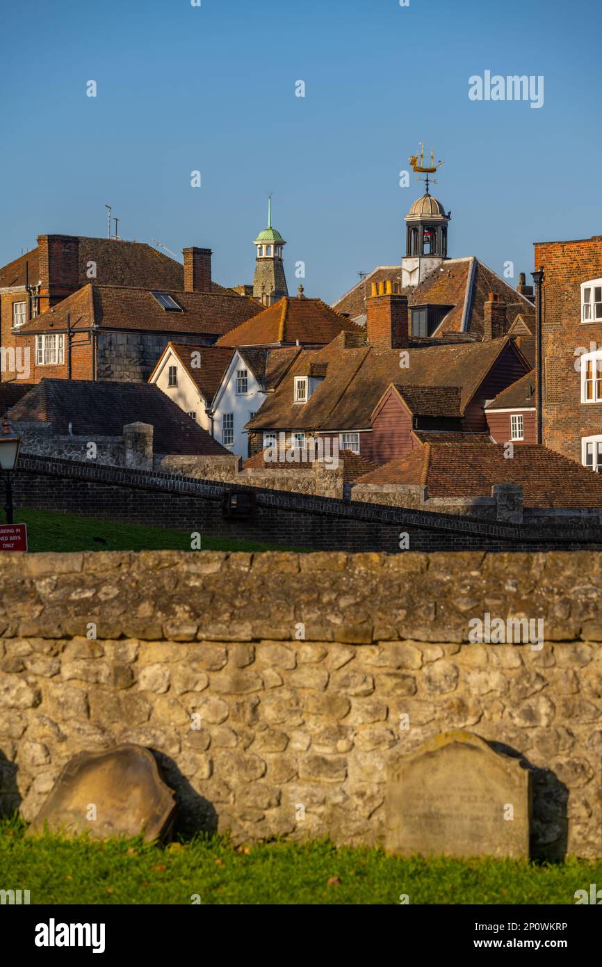 Roofs of buildings along The High St in Rochester Kent Stock Photo - Alamy