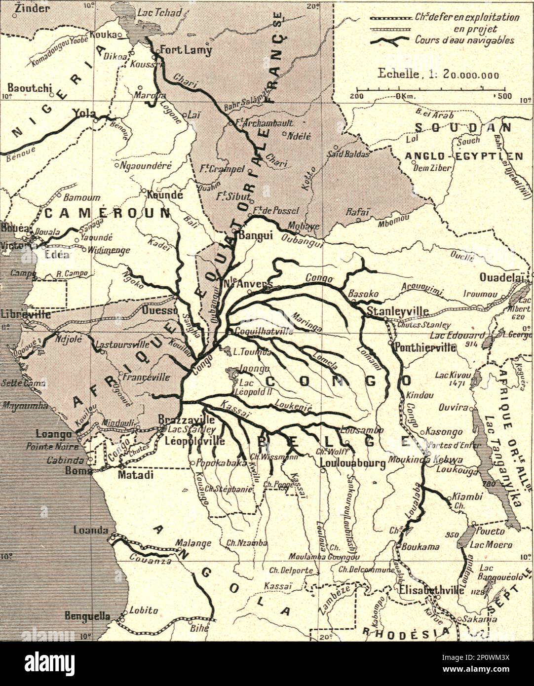 ''Voies de communication du bassin du Congo; L'Ouest Africain', 1914 ...