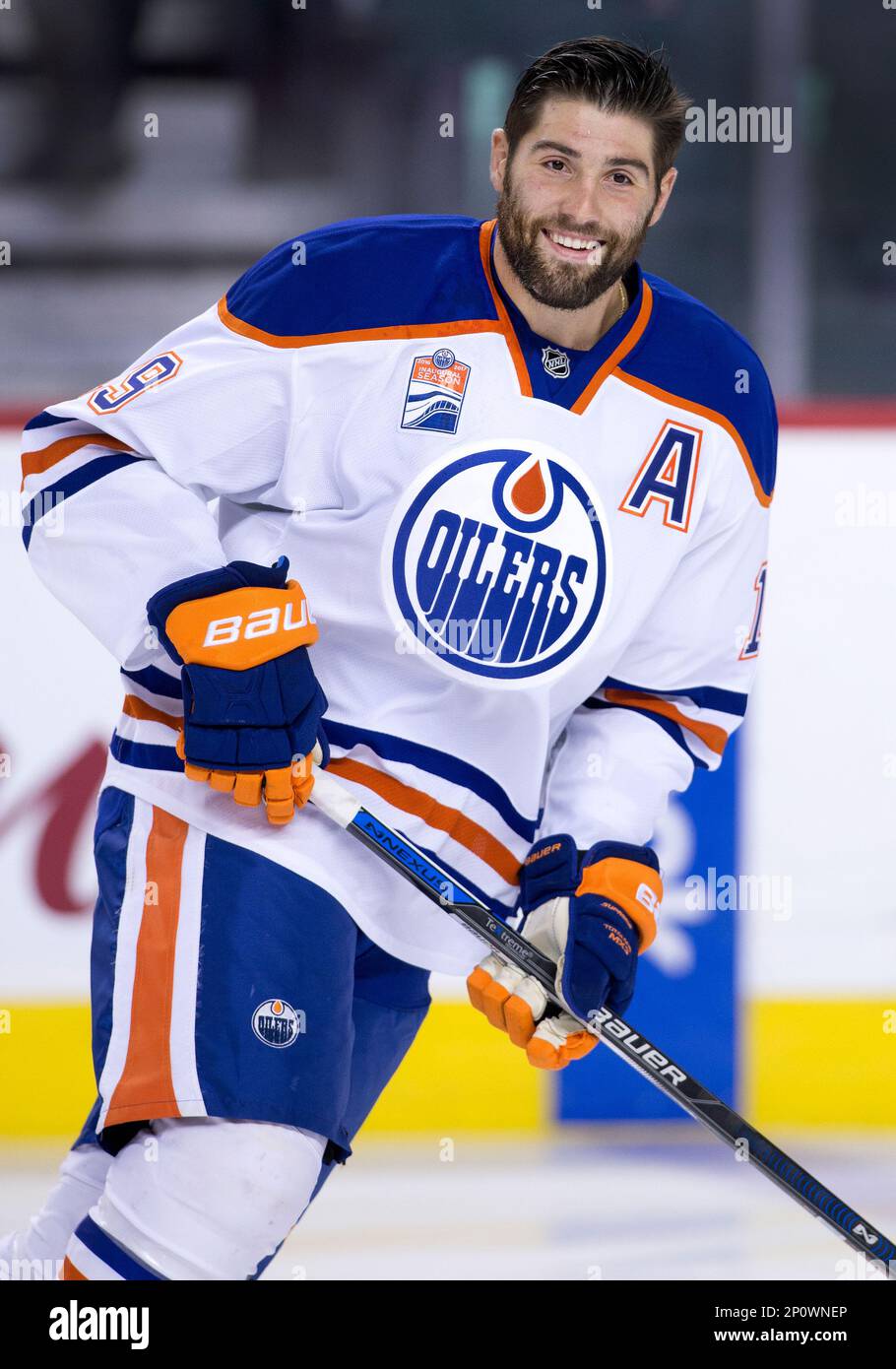 NHL profile photo on Edmonton Oilers' Patrick Maroon at a game against ...