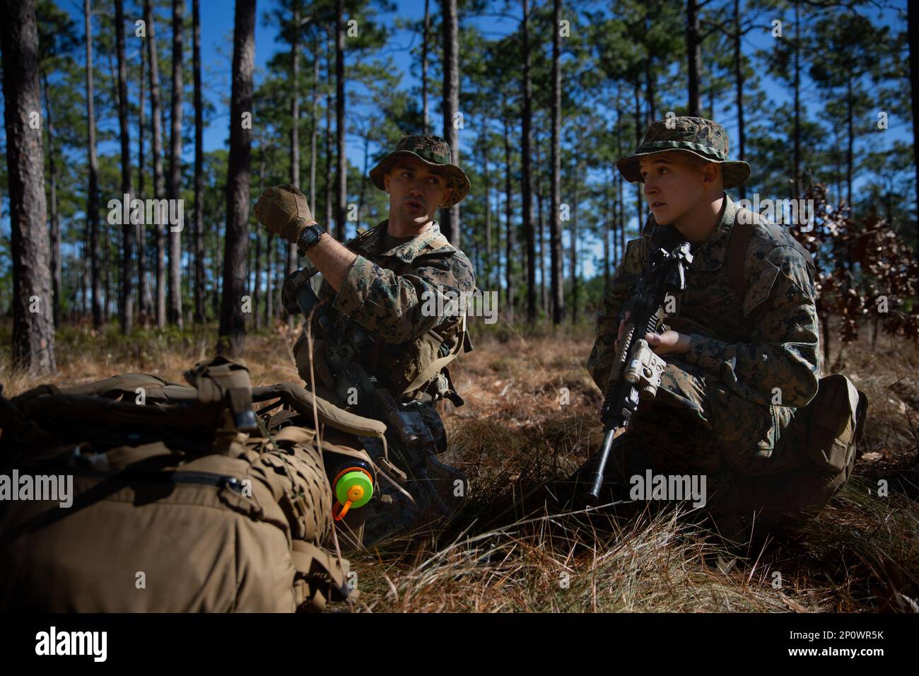 U.S. Marine Corps Cpl. Adam Wiscombe, left, team leader, and Sgt ...