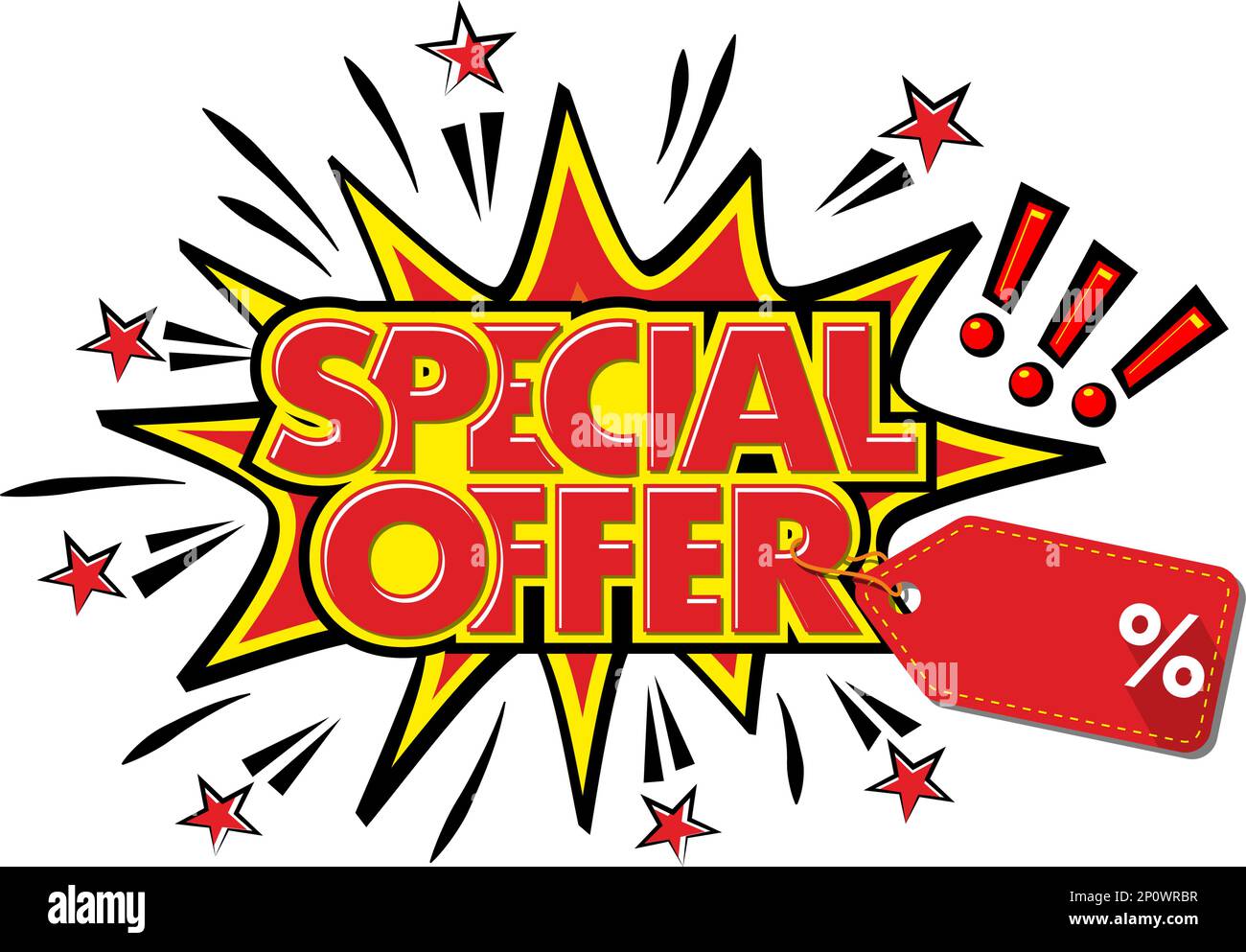 Sticker with best offer on the price tag with place of your discount ...