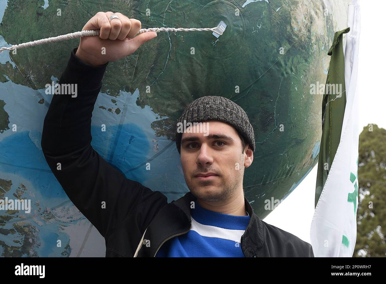 Rome, Italy. 03 march 2023. Close-up of a protester holding an ...