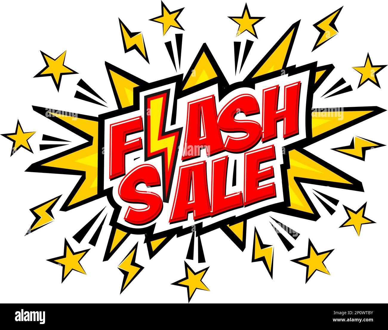Flash sale template poster or banner with stars, explosion and ...