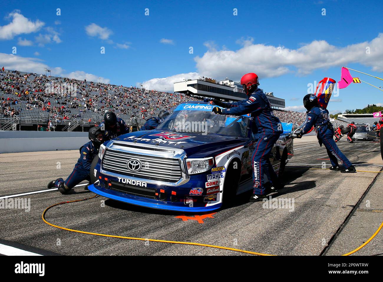William Byron makes a pit stop during the NASCAR Truck Series UNOH 175 ...