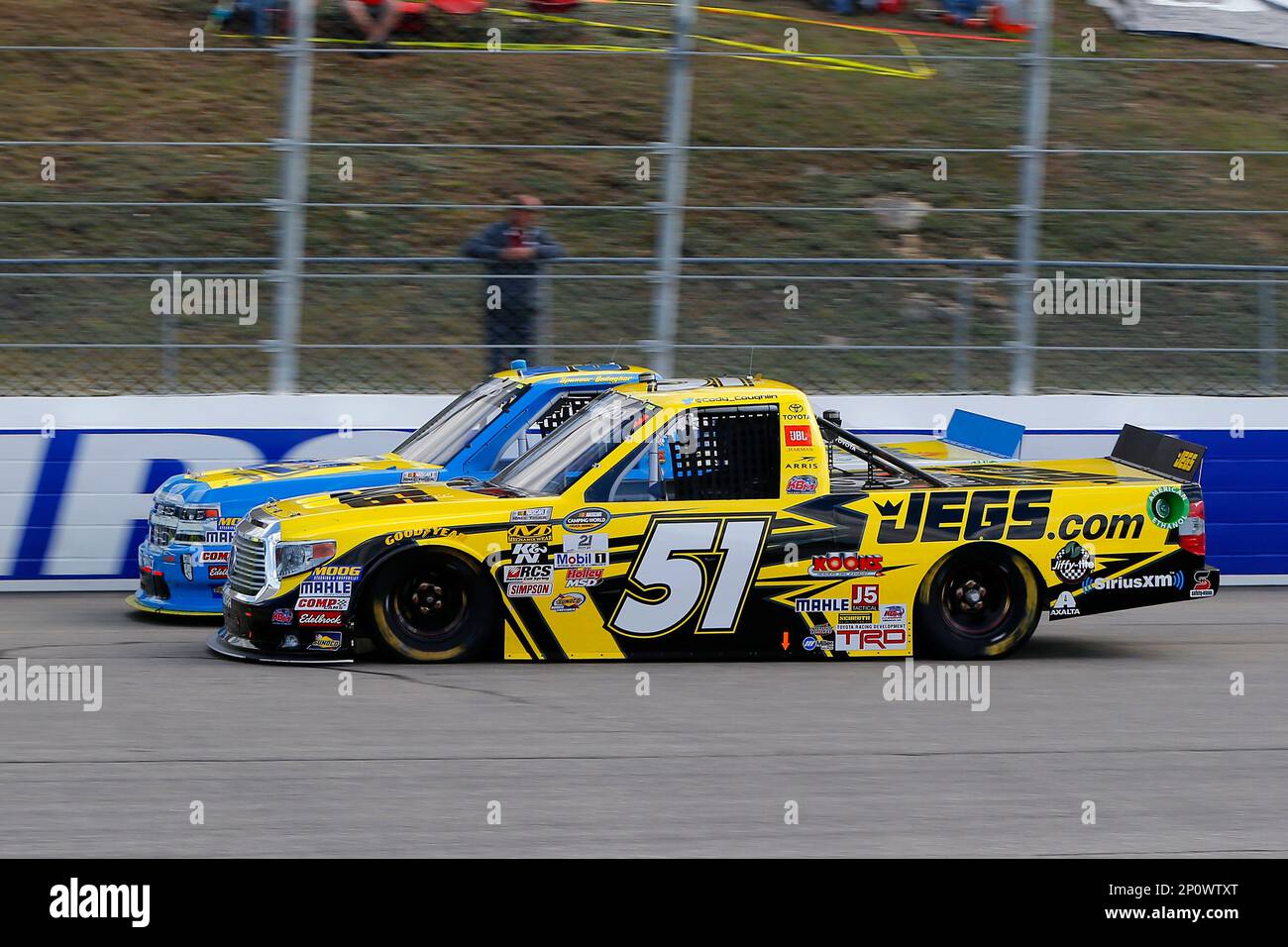 Cody Coughlin (51) and Spencer Gallagher (23) during the NASCAR Truck ...