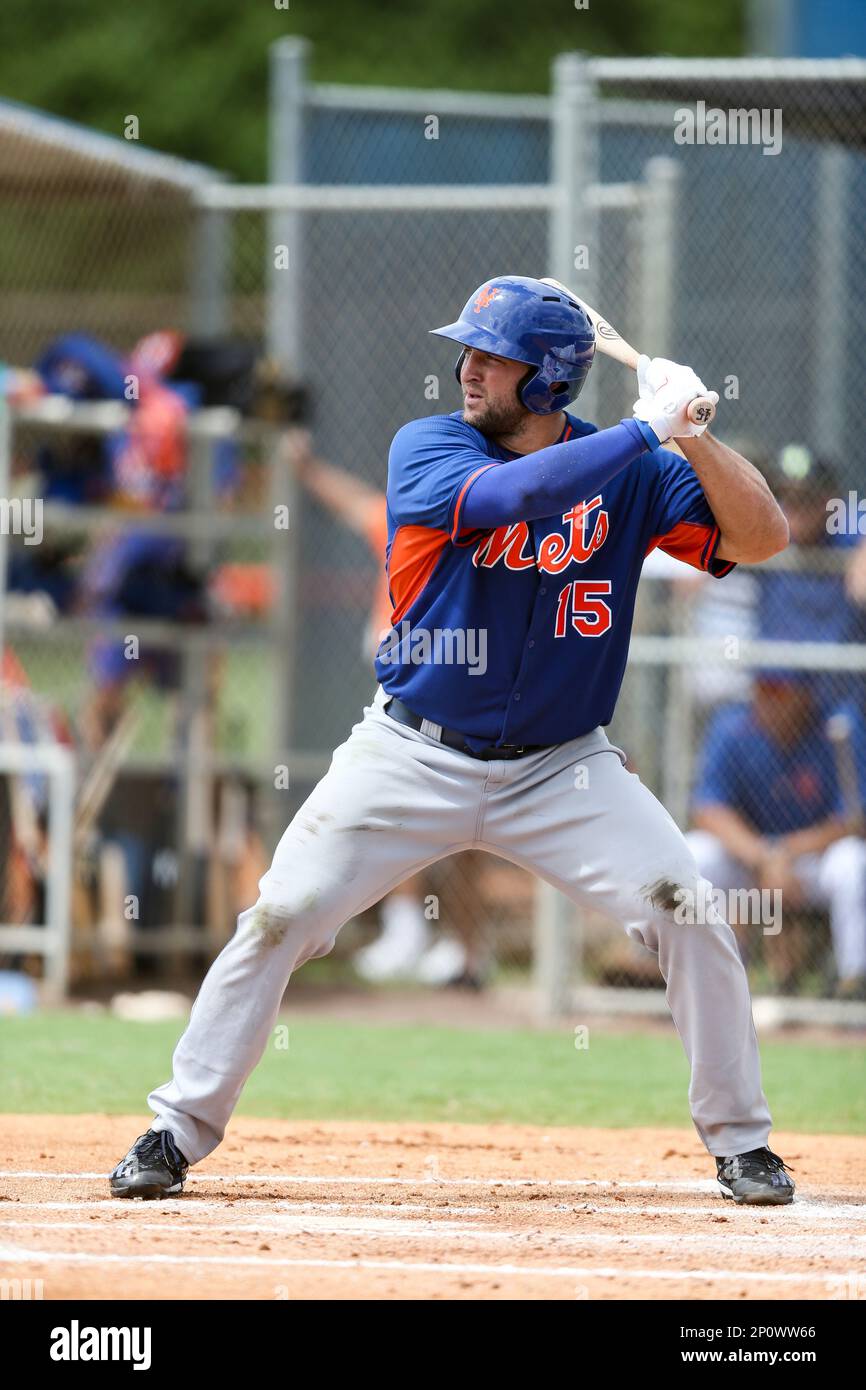 New York MetsTim Tebow practices and plays in an game at the New York ...