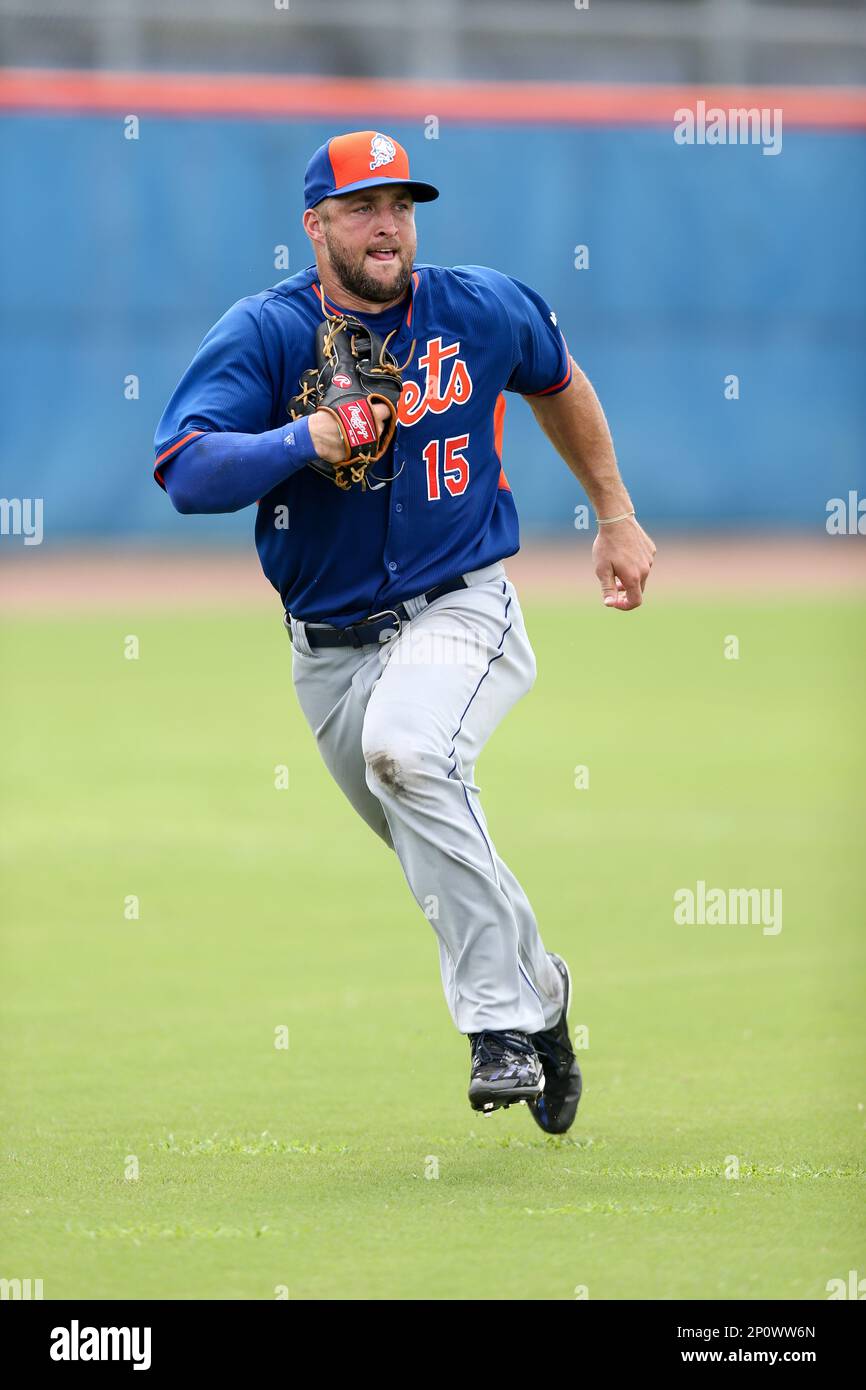 New York MetsTim Tebow practices and plays in an game at the New York ...