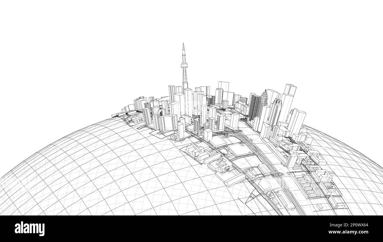 3d city sphere Stock Photo - Alamy