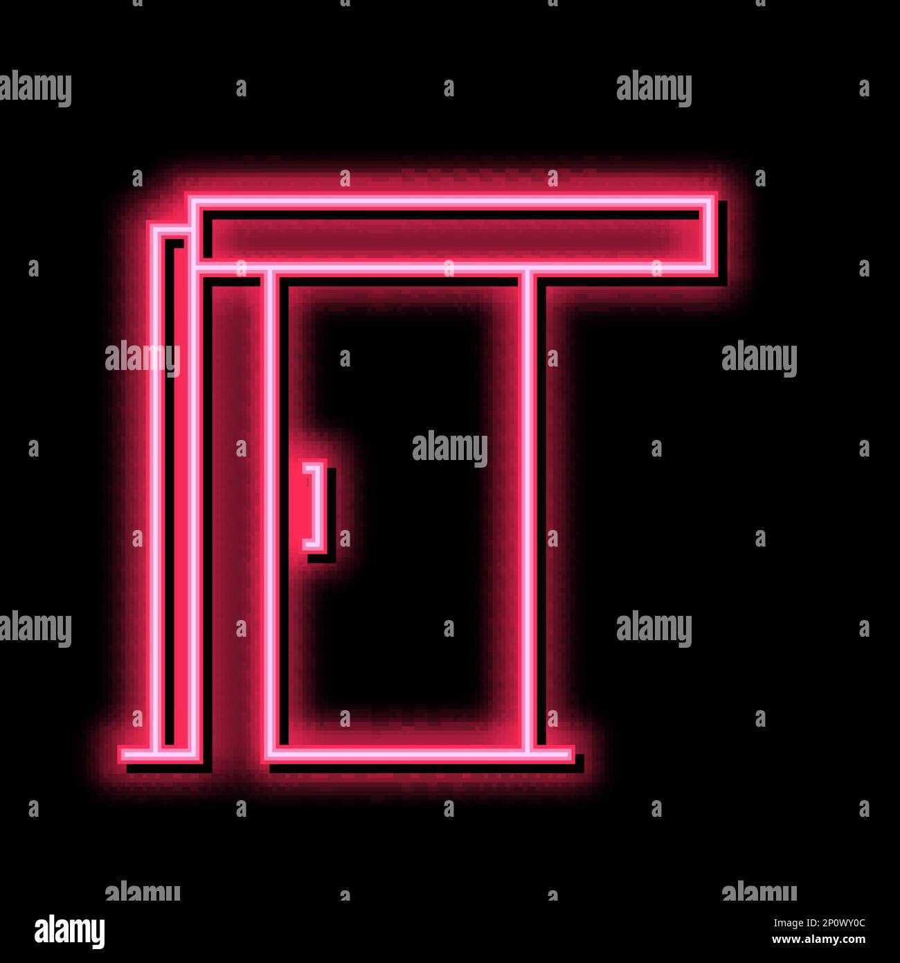 sliding door neon glow icon illustration Stock Vector Image & Art - Alamy