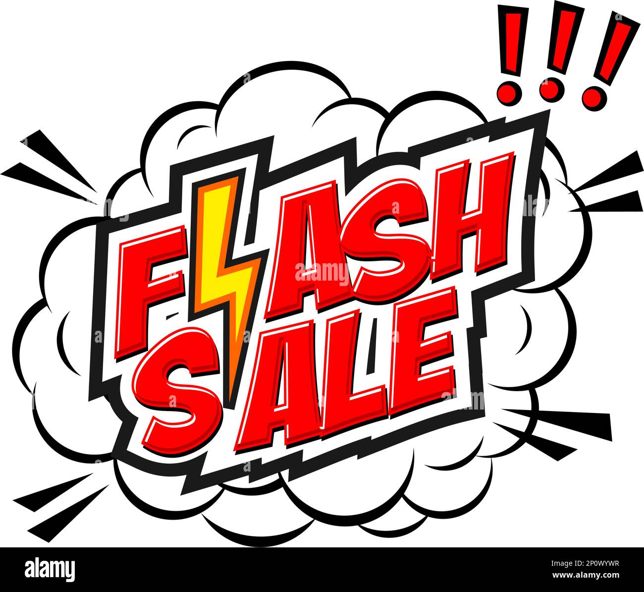 Flash sale template poster or banner in comic style. Vector on ...