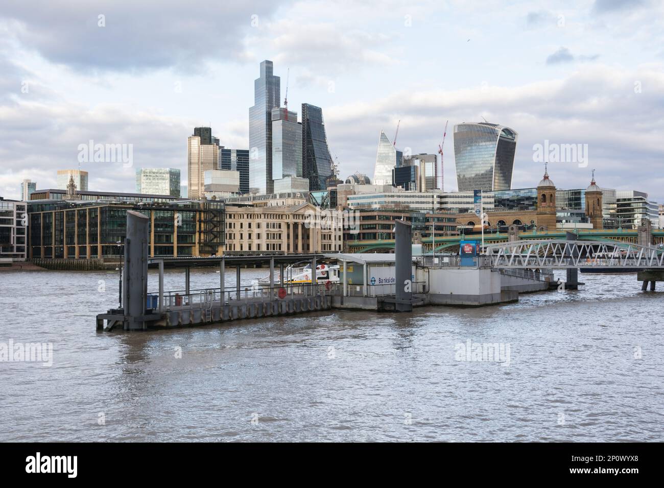 The City of London Central Business District as seen from Bankside Pier ...