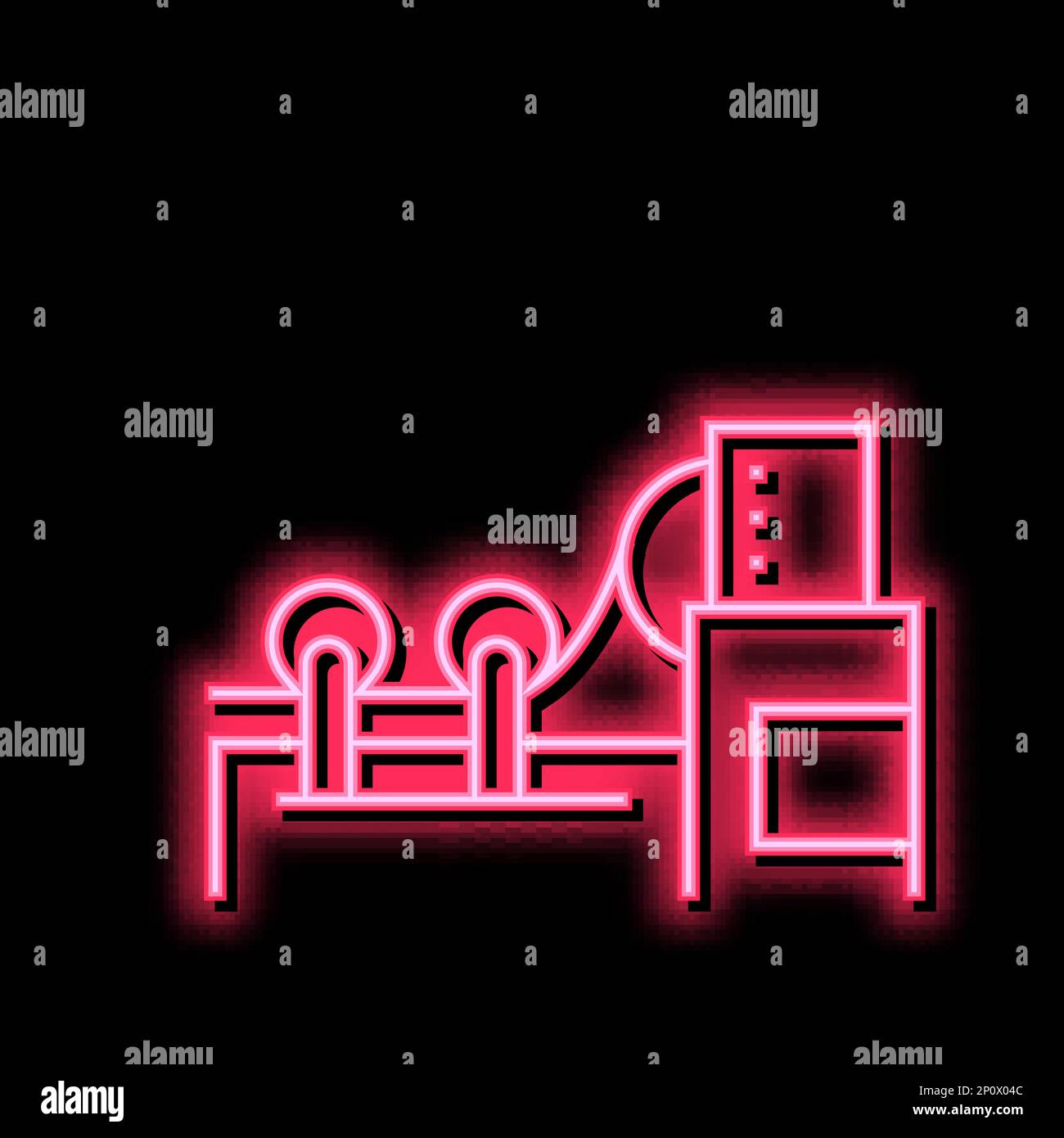 paper rolling system neon glow icon illustration Stock Vector Image ...