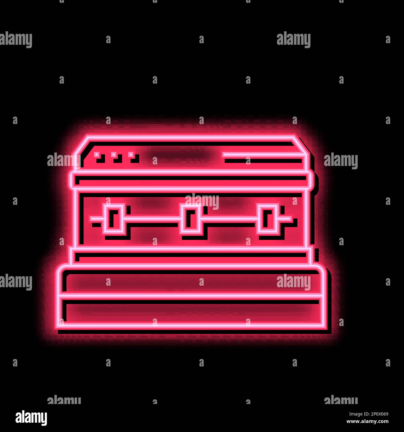 funeral coffin neon glow icon illustration Stock Vector Image & Art - Alamy