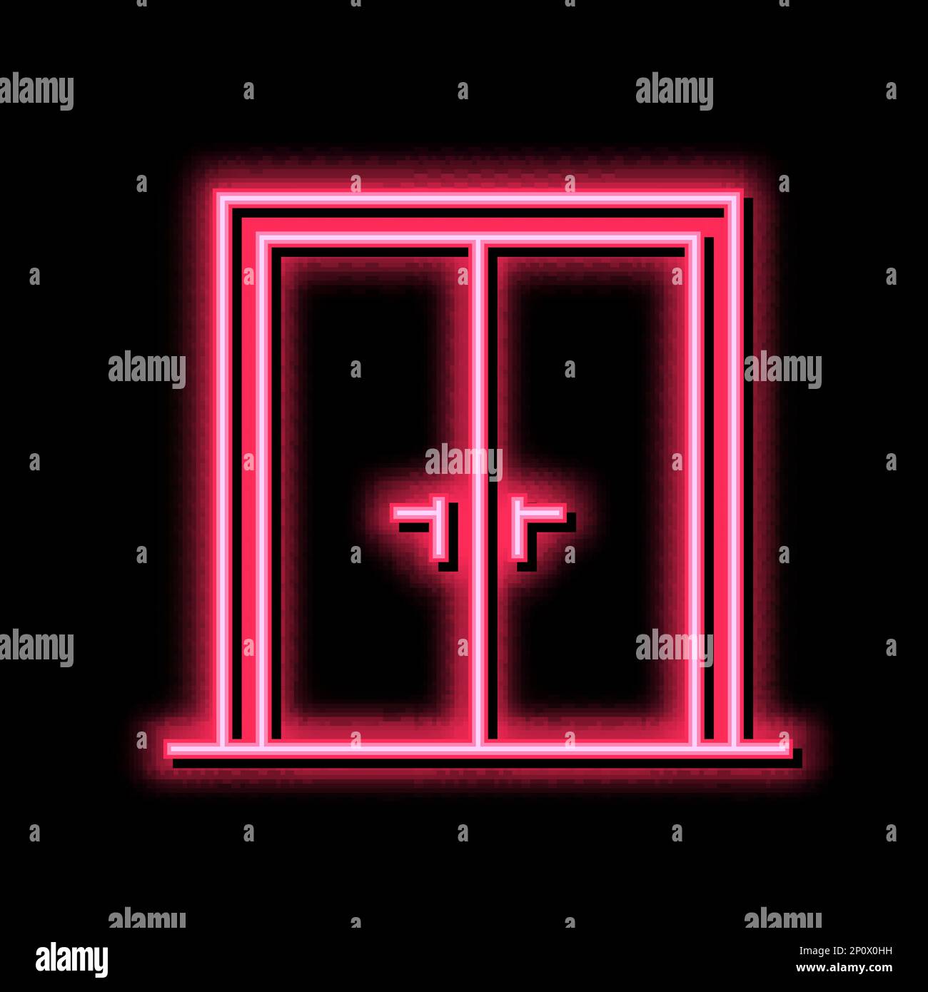 double wooden door neon glow icon illustration Stock Vector Image & Art ...