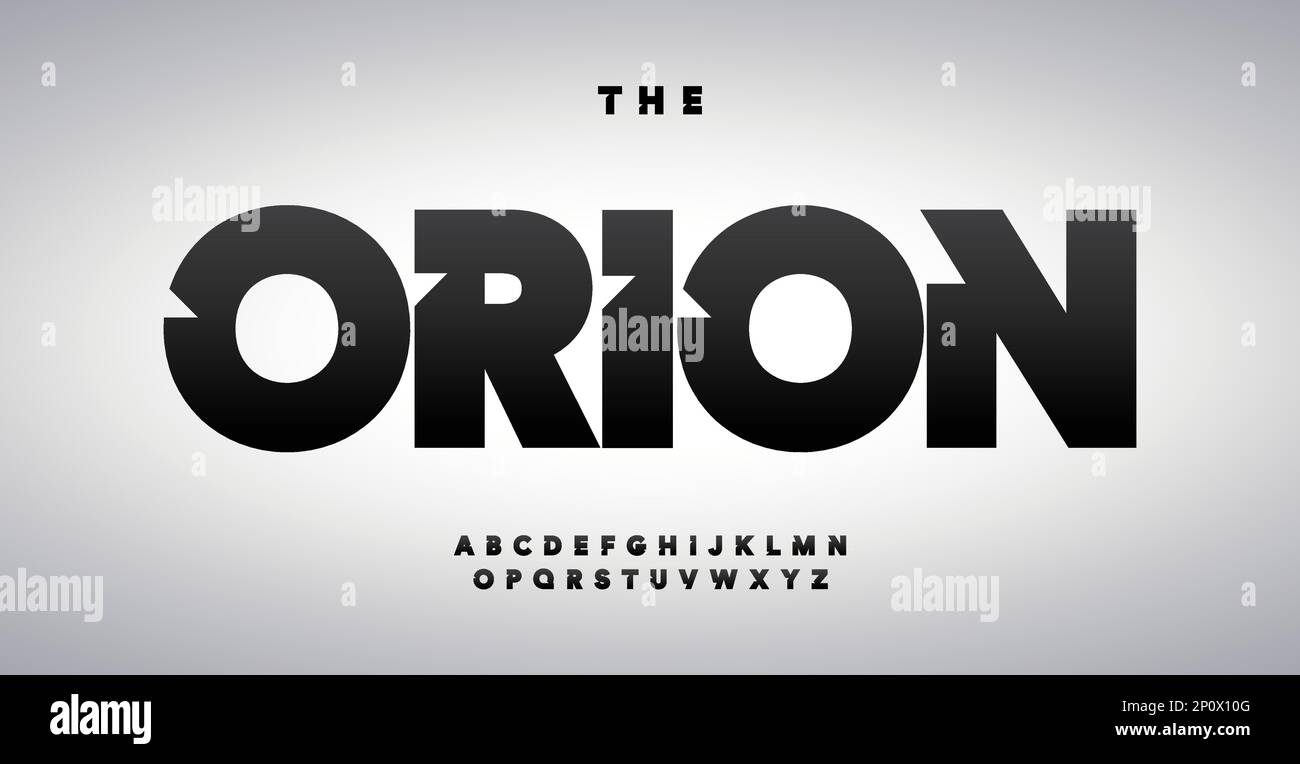 Cutout alphabet, bold geometric letters, unusual minimalist font for ...