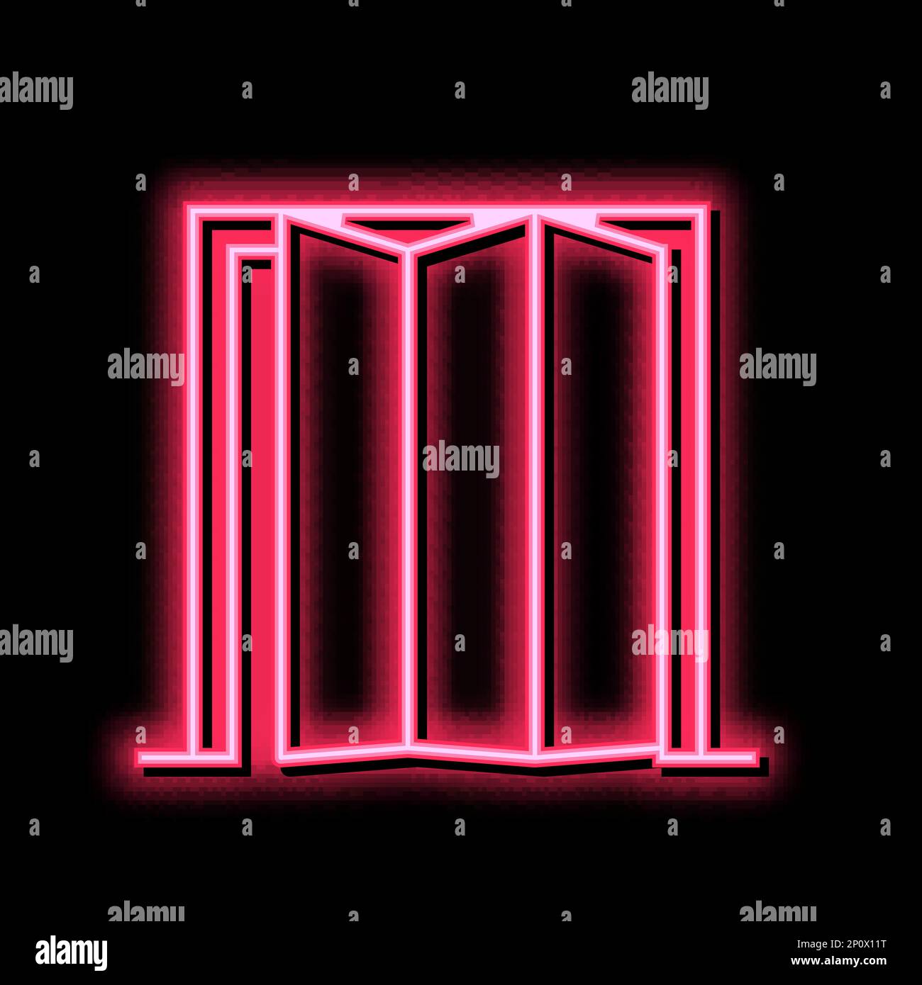 Folding Door Neon Glow Icon Illustration Stock Vector Image And Art Alamy