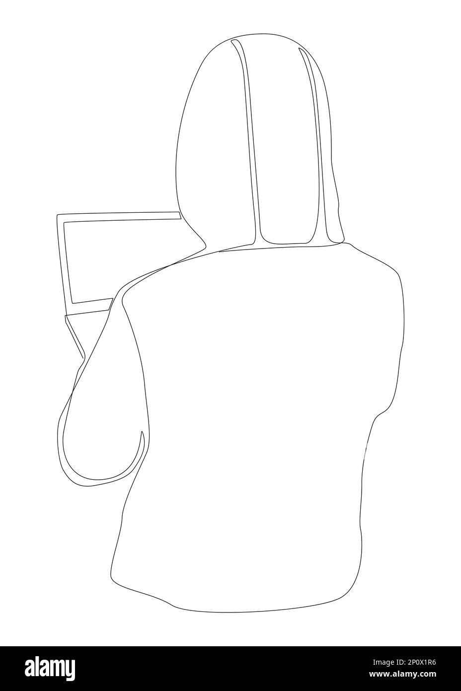 One Continuous Line Of A Computer Hacker Thin Line Illustration Vector