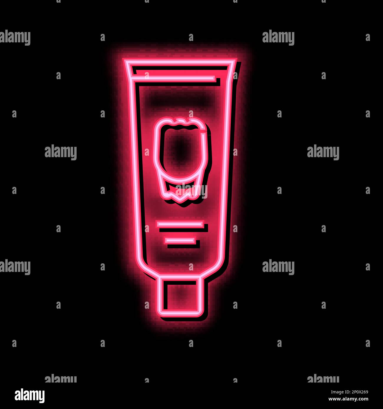 toothpaste tube neon glow icon illustration Stock Vector Image & Art ...