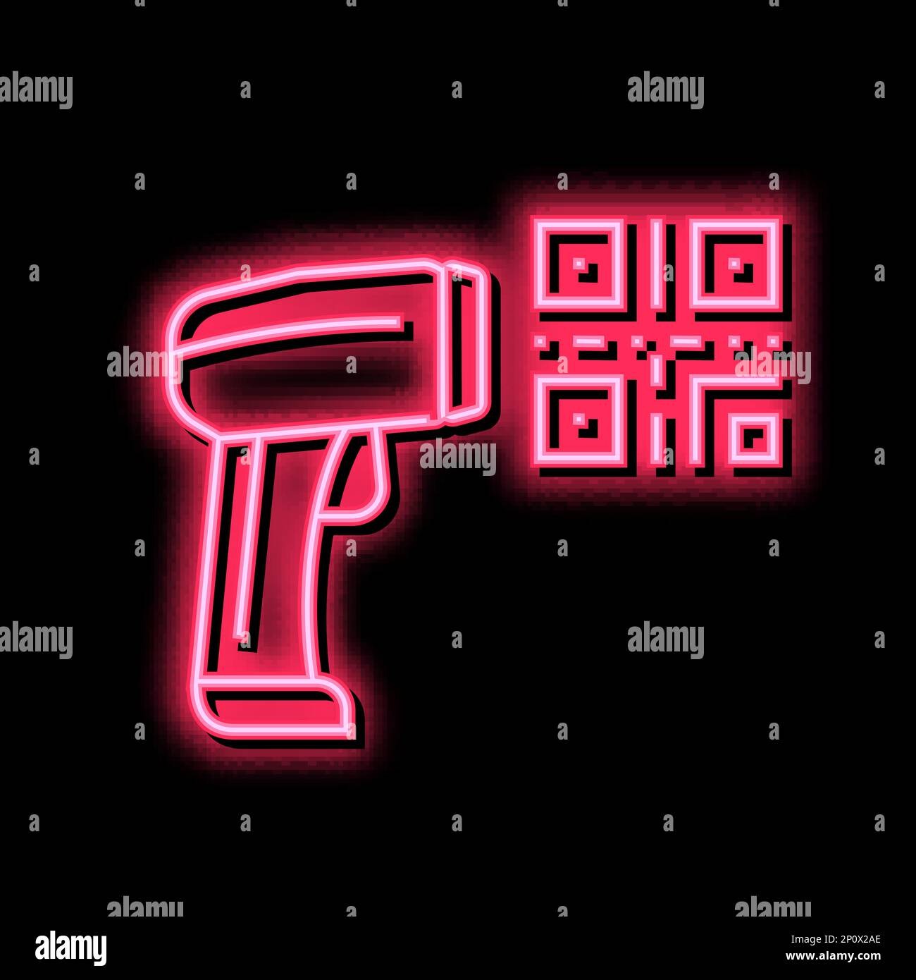 pistol for scanning bar code neon glow icon illustration Stock Vector ...