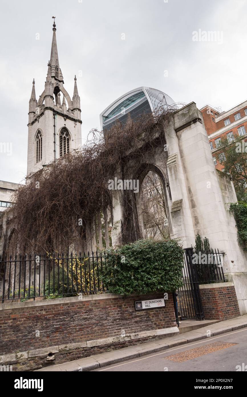 The remains of the church of St Dunstan in the East on St Dunstan's ...