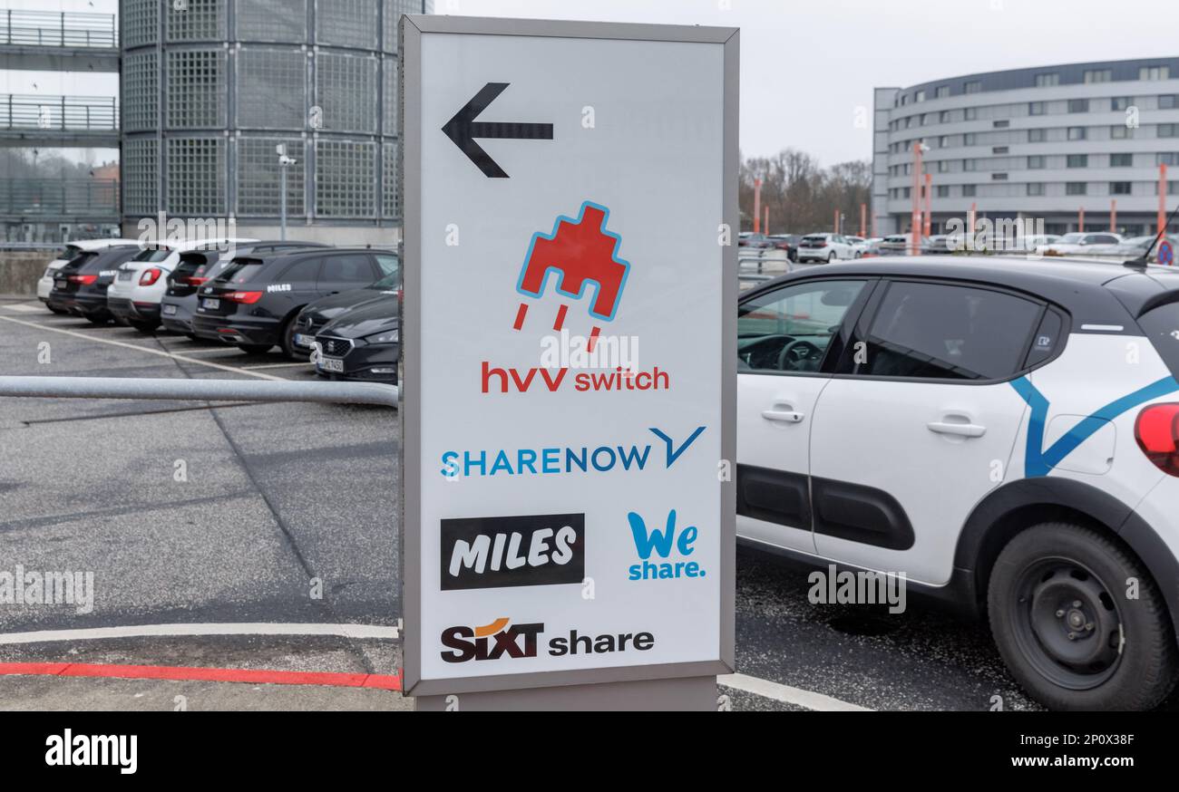 Hamburg, Germany. 03rd Mar, 2023. E-Sharing and conventional Car ...