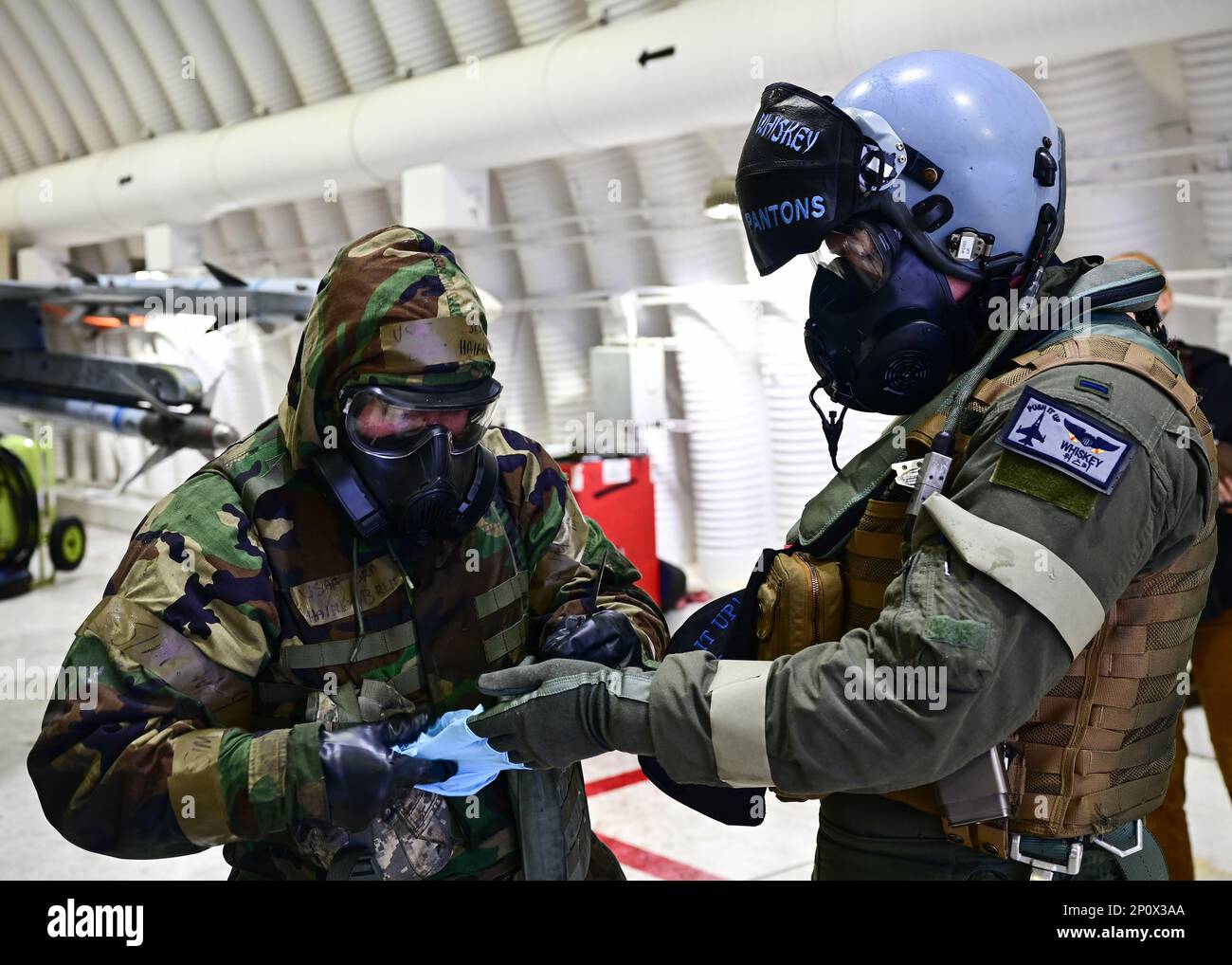 First Lt. Moritz “Whiskey” Wienke, 35th Fighter Squadron pilot (left ...