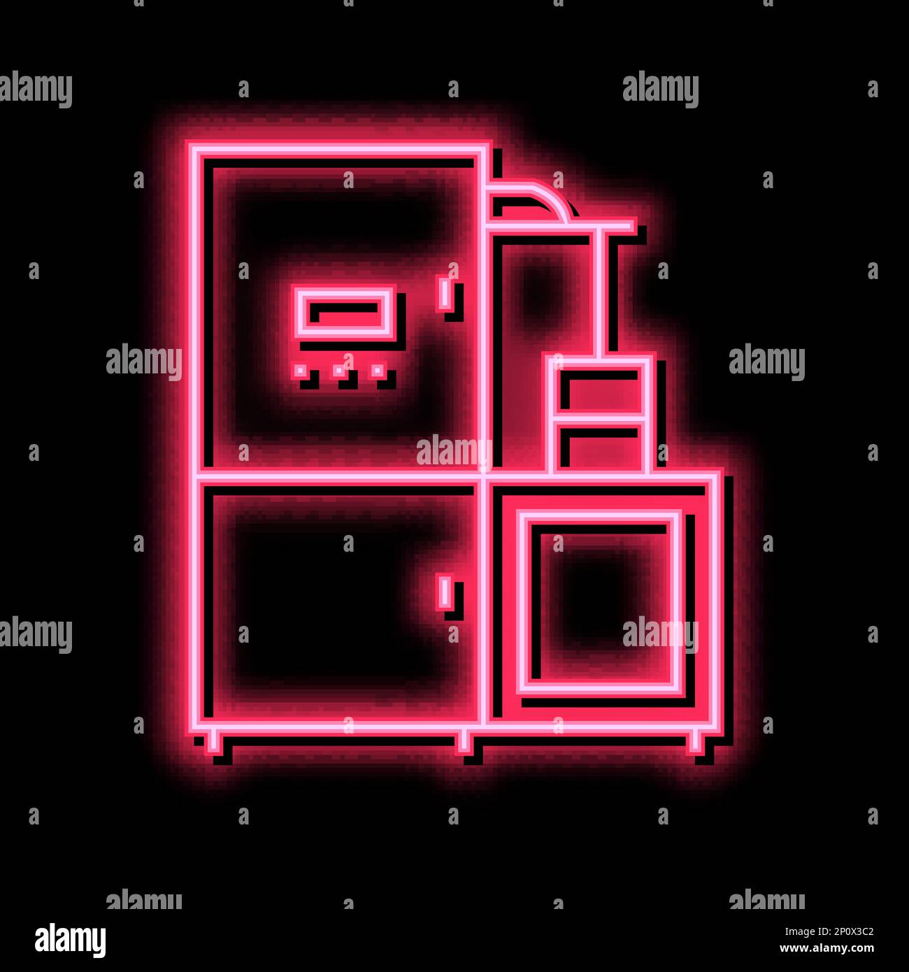 chocolate factory machine neon glow icon illustration Stock Vector ...