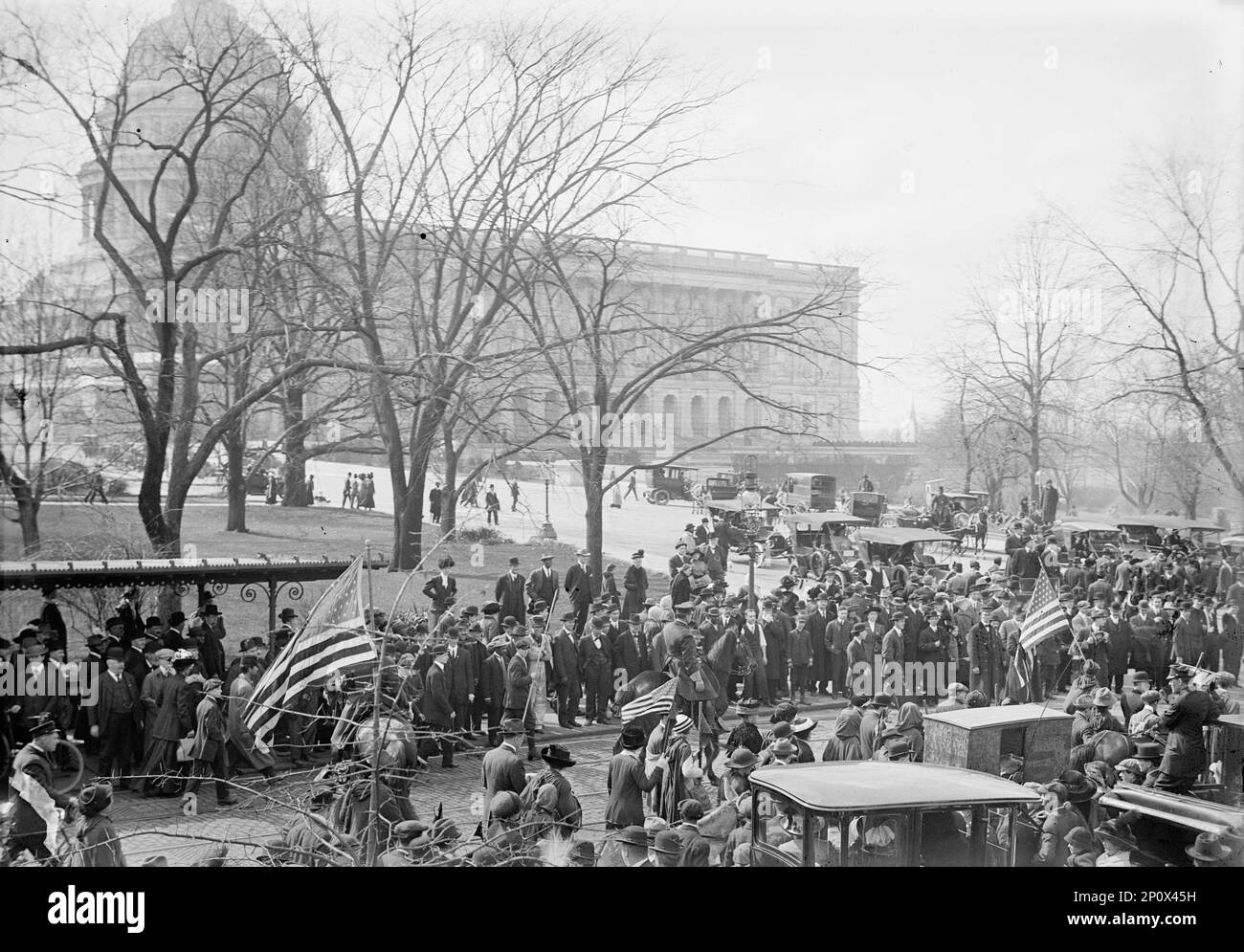 Inaugural Ceremony - Crowds Collecting, 1913. Inauguration of Woodrow ...