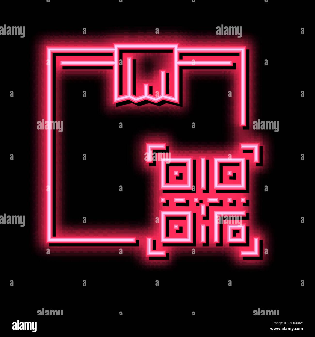 box delivery individual qr code neon glow icon illustration Stock ...