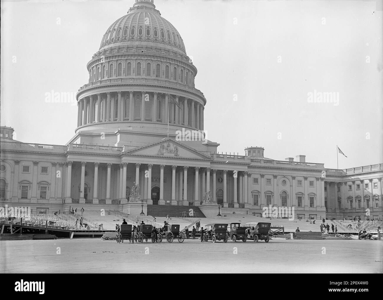 Inaugural Stands at Capitol, 1917. Preparations for the inauguration of Woodrow Wilson as US ...