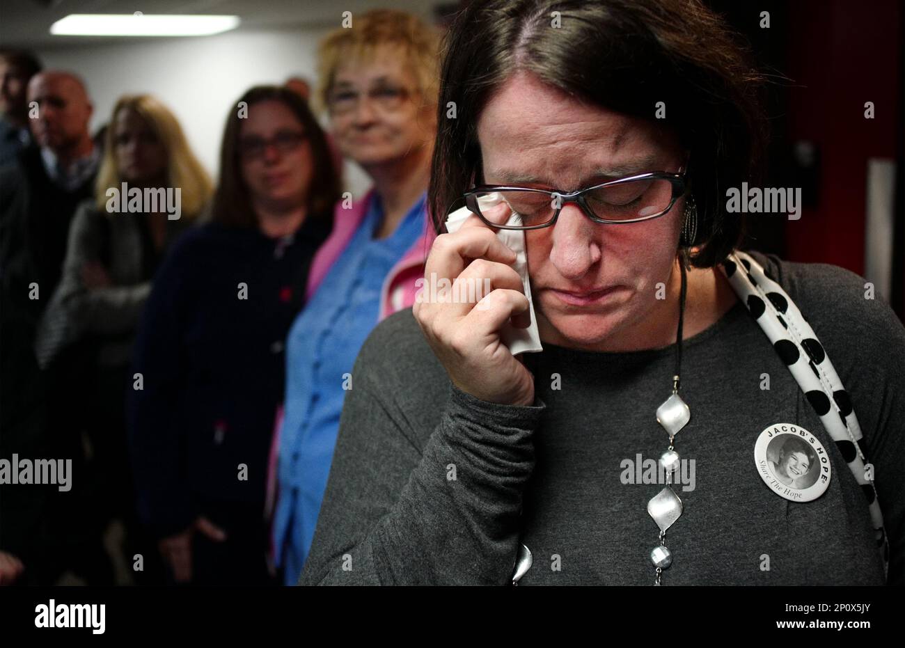 Leslie Bergwall weeps at a memorial service of abduction victim Jacob ...