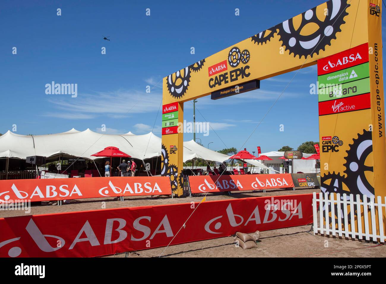 Finish Line - ABSA Cape Epic Prologue mountain bike race Stock Photo ...