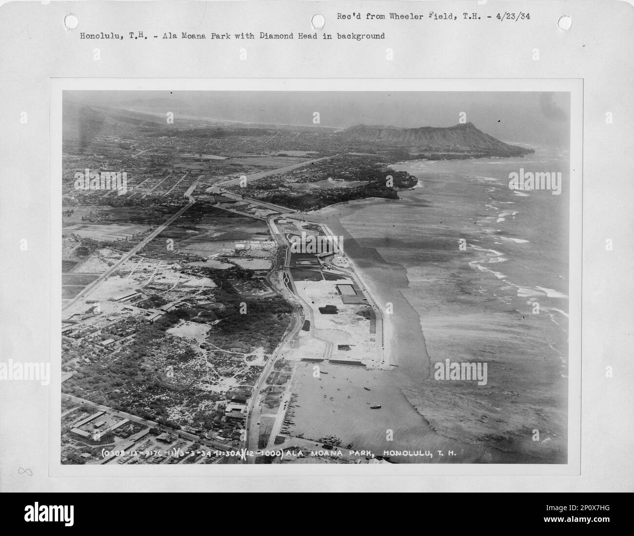 Hawaii - Ala Moana Park, Aerial Photograph Stock Photo - Alamy