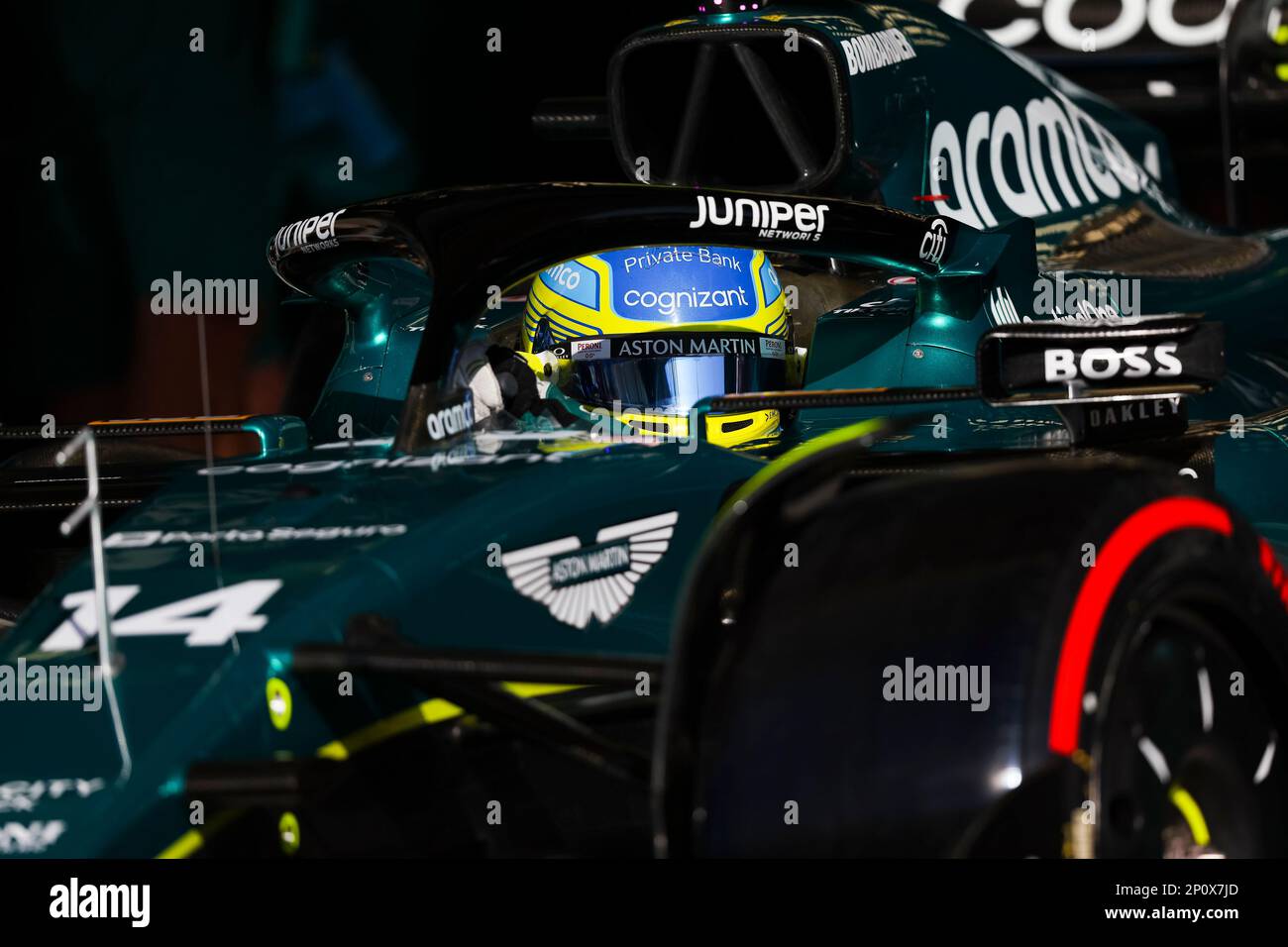 14 ALONSO Fernando (spa), Aston Martin F1 Team AMR23, action during the Formula 1 Gulf Air ...