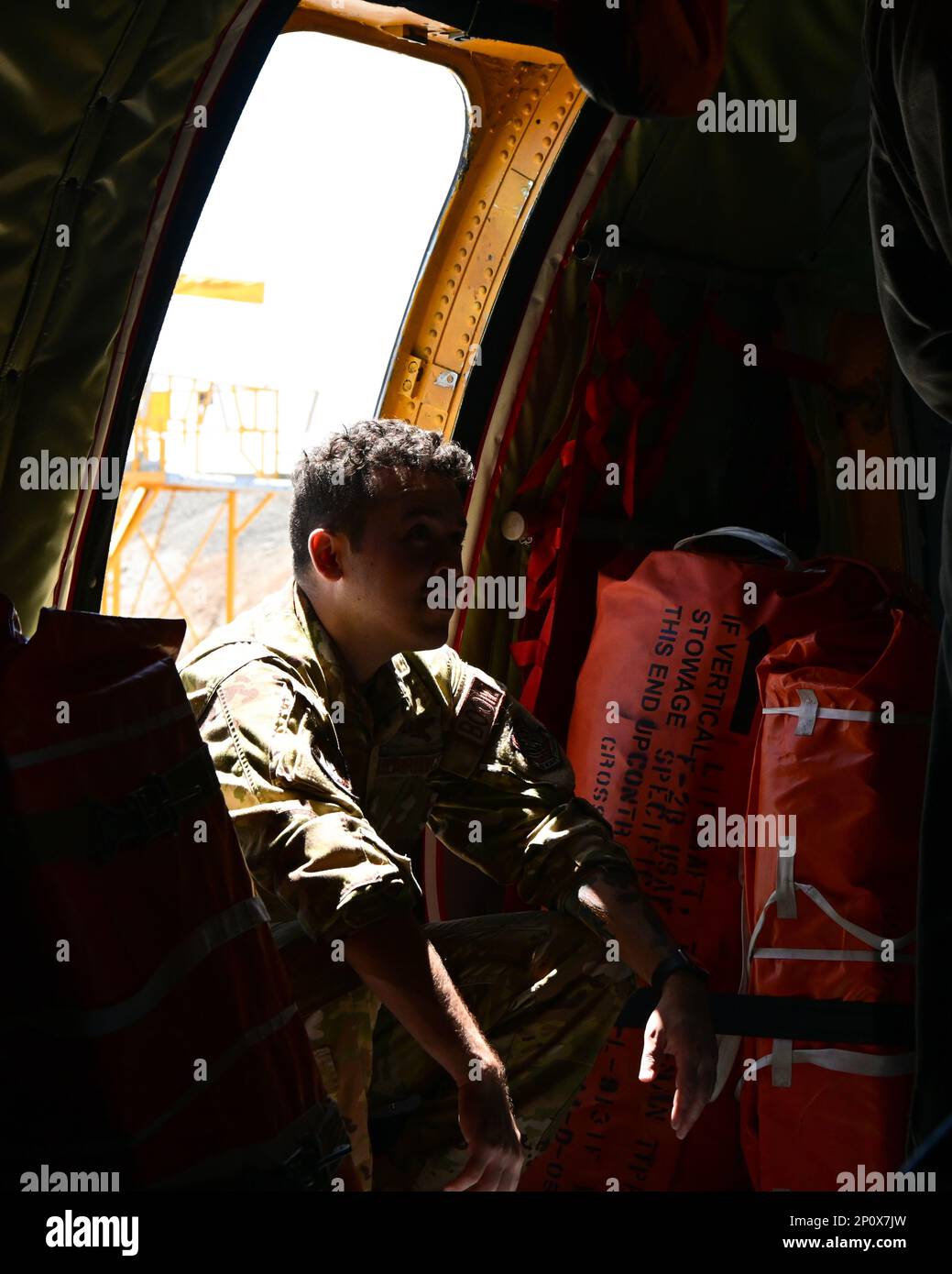 U.S. Air Force Staff Sgt. Alfred Bonita, a boom operator assigned to ...