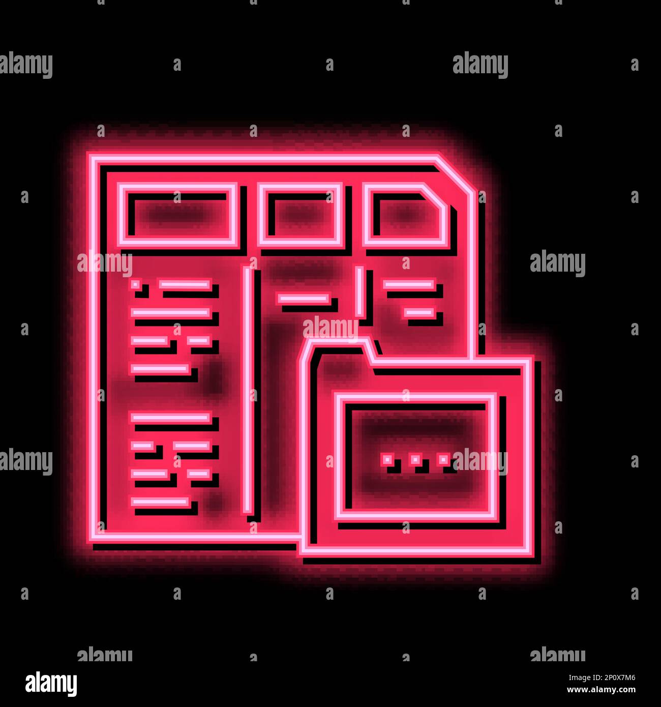 financial report folder neon glow icon illustration Stock Vector Image ...