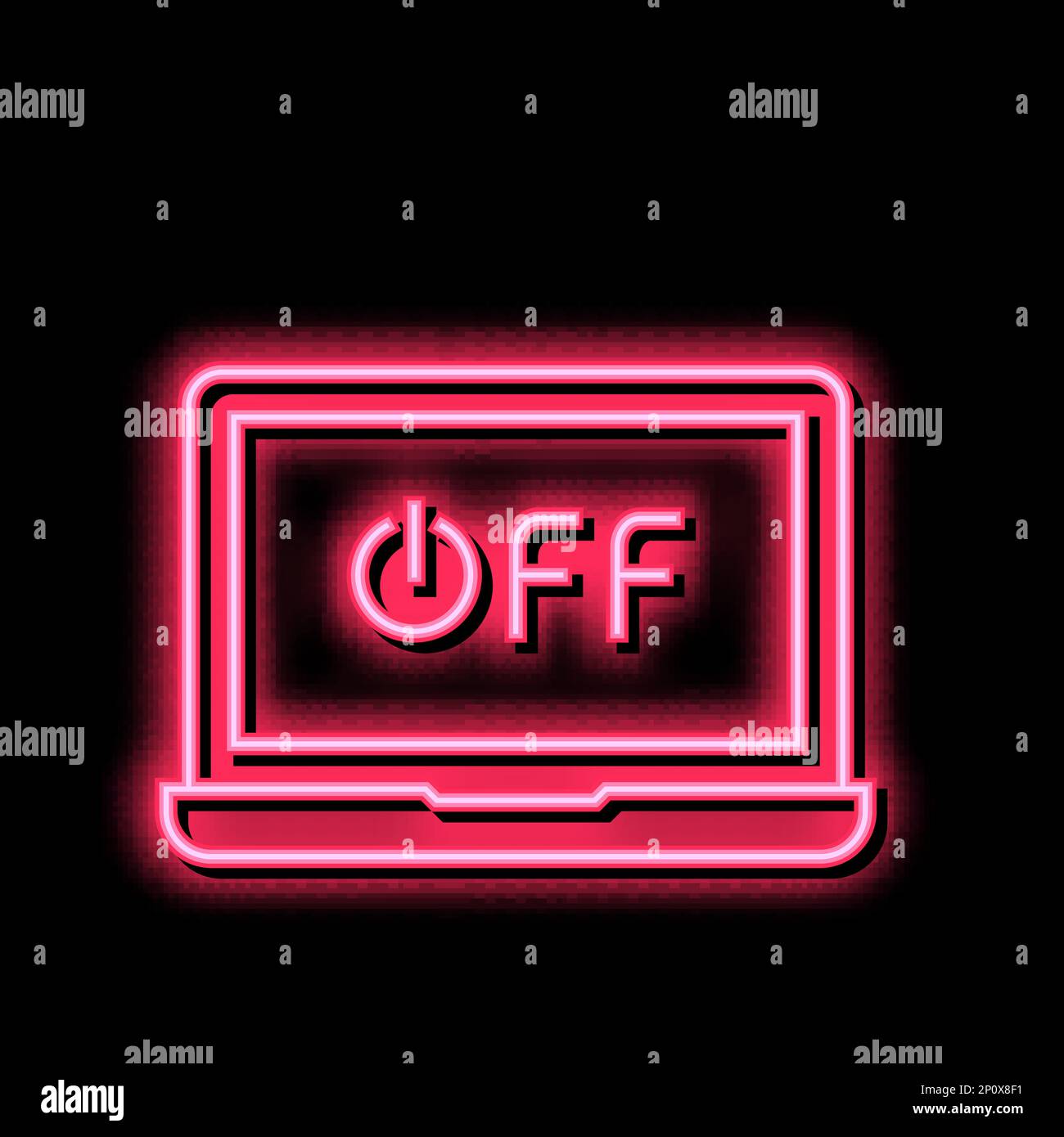 off laptop neon glow icon illustration Stock Vector Image & Art - Alamy