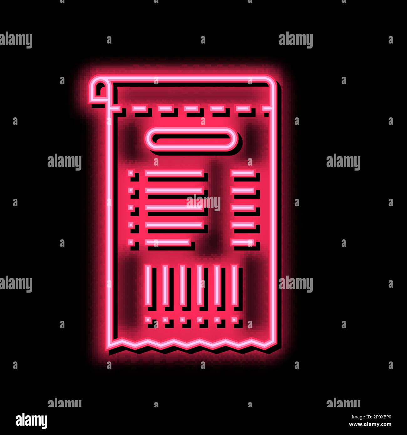 qr code on receipt neon glow icon illustration Stock Vector Image & Art ...