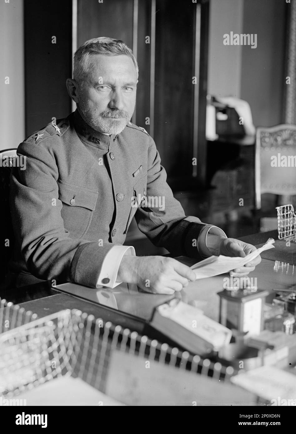 Major General Peyton C. March, U.S. Army, Chief of Staff, at Desk, 1918 ...