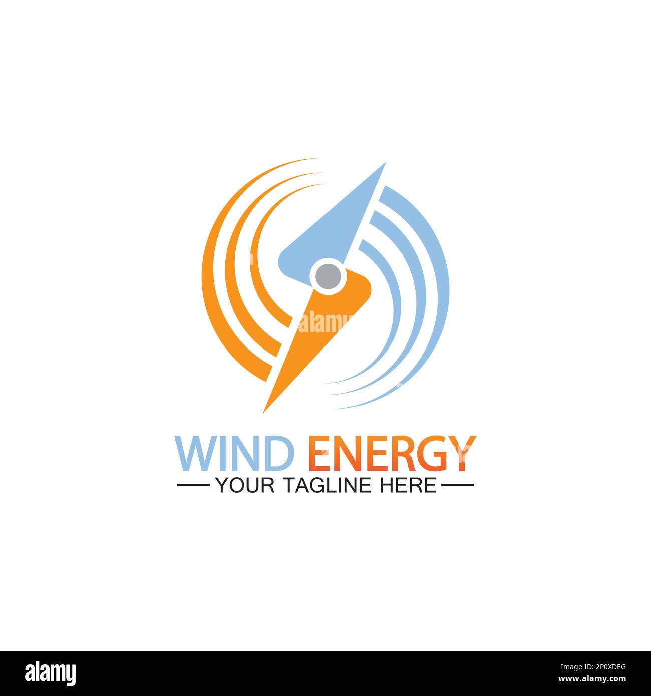 Wind energy logo. renewable energy icon with wind turbines and thunder ...